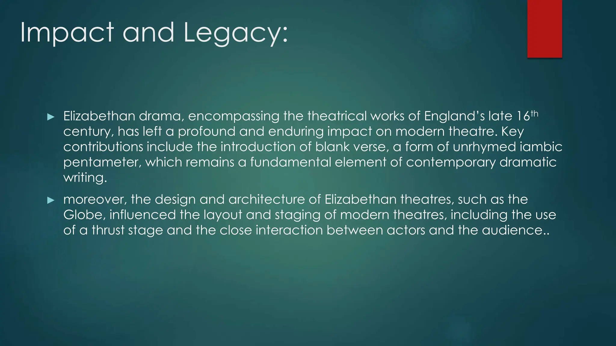 history of English literature, “Drama in the Elizabeth age” | PPTX