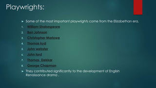 history of English literature, “Drama in the Elizabeth age” | PPTX