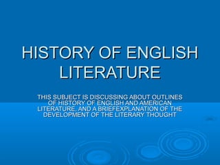 History of english literature1 | PPT