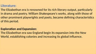 History of English Literature: Elizabethan Period 2.pptx