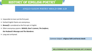 History of English poetry | PDF