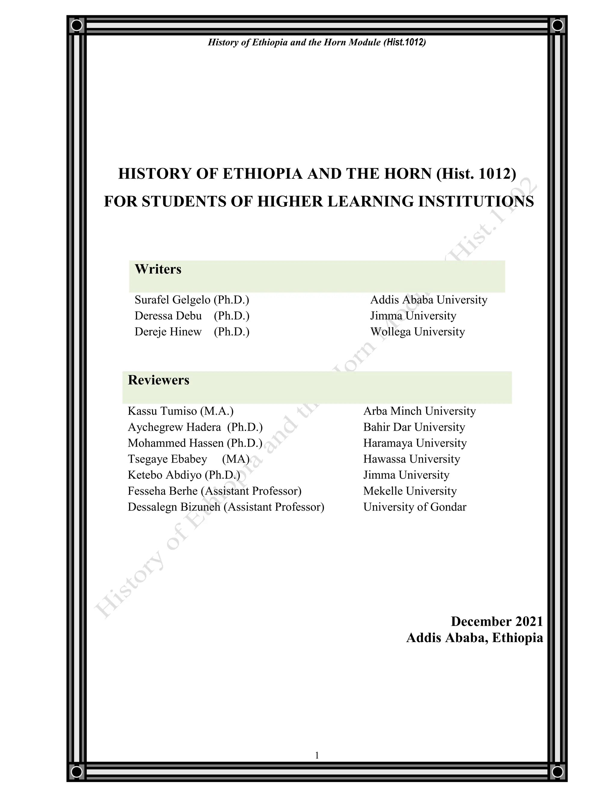 History of Ethiopian and the Horn October 2022 Final Omotic revised and ...