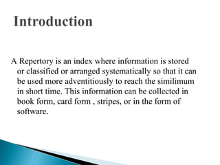 History of evolution of REPERTORY .pptx