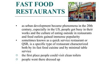 History of fast food in usa | PPT