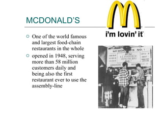 History of fast food in usa | PPT