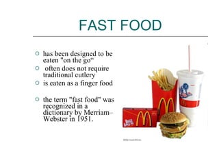 History of fast food in usa | PPT