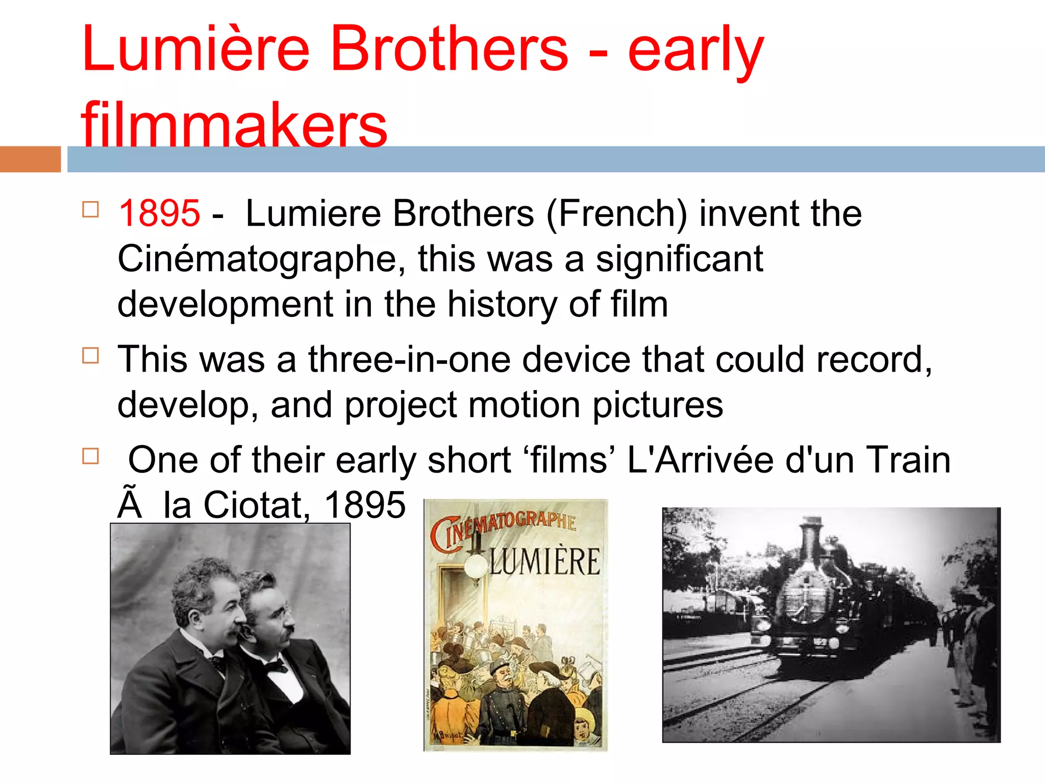 History of film the early days | PPT