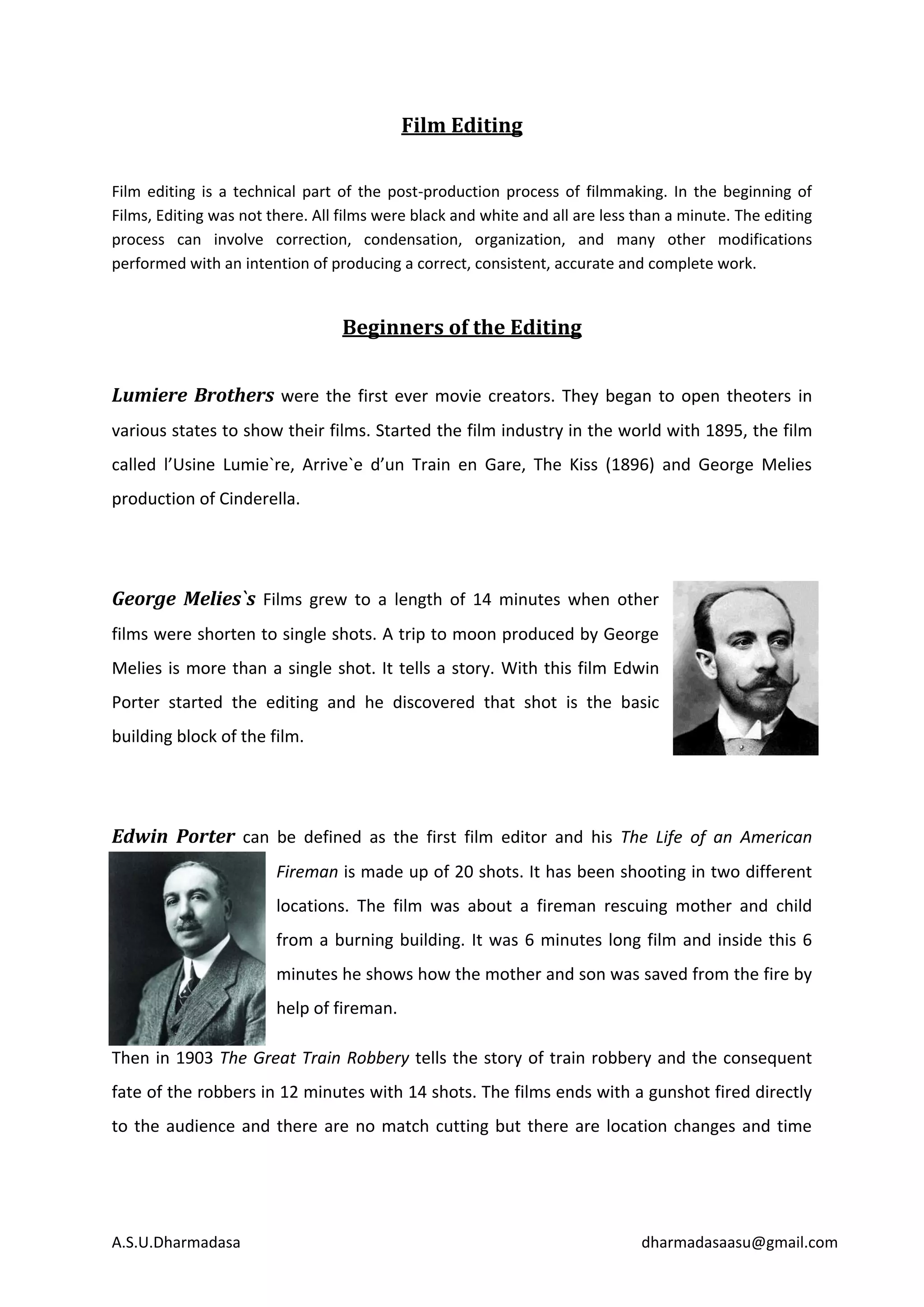 History of film editing | PDF