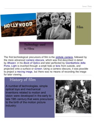 History of films | DOCX | Photography | Arts and Crafts