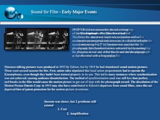 History Of Film Sound Excerpt Original | PPT
