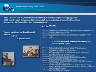 History Of Film Sound Excerpt Original | PPT