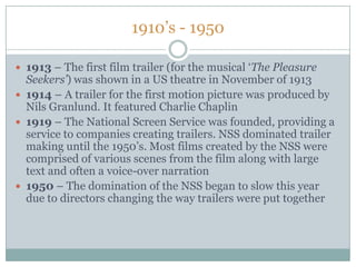History of film trailers | PPTX