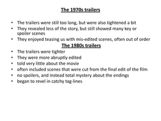 History of film trailers | PPTX | History | Genres