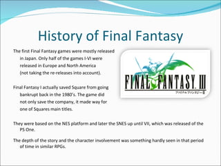 History Of Final Fantasy | PPT