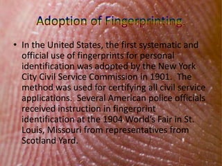 History of fingerprinting | PPTX