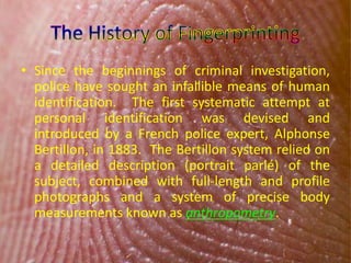 History of fingerprinting | PPTX