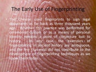 History of fingerprinting | PPTX