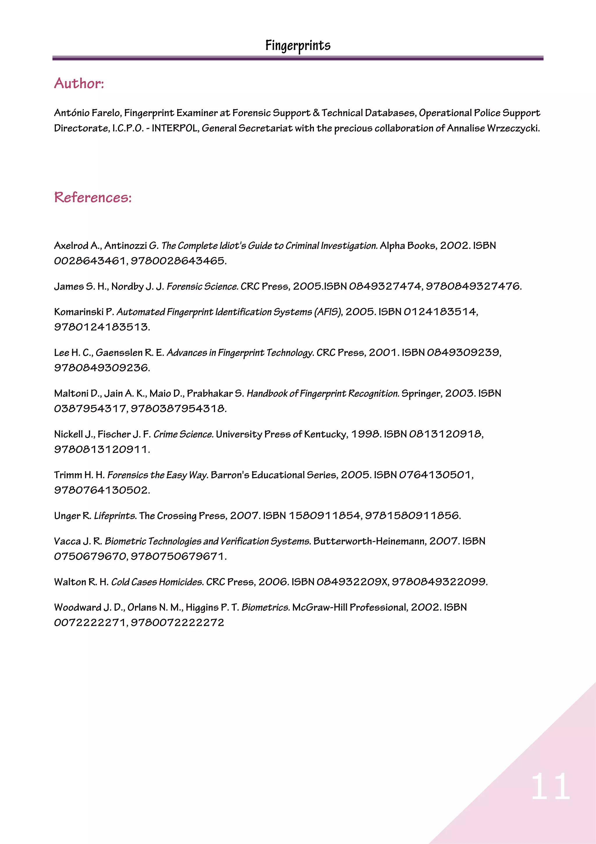 History of Fingerprints | PDF