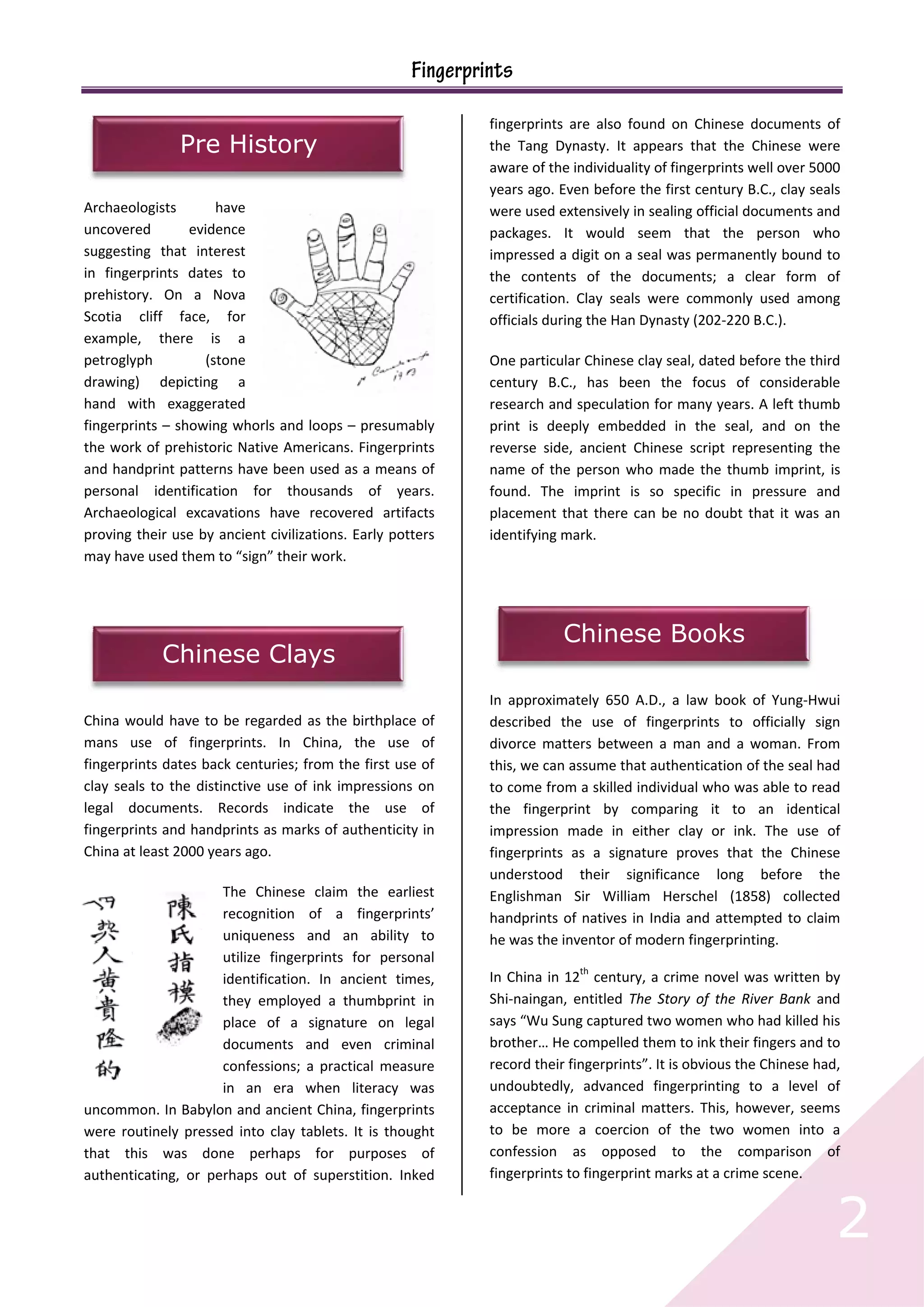 History of Fingerprints | PDF