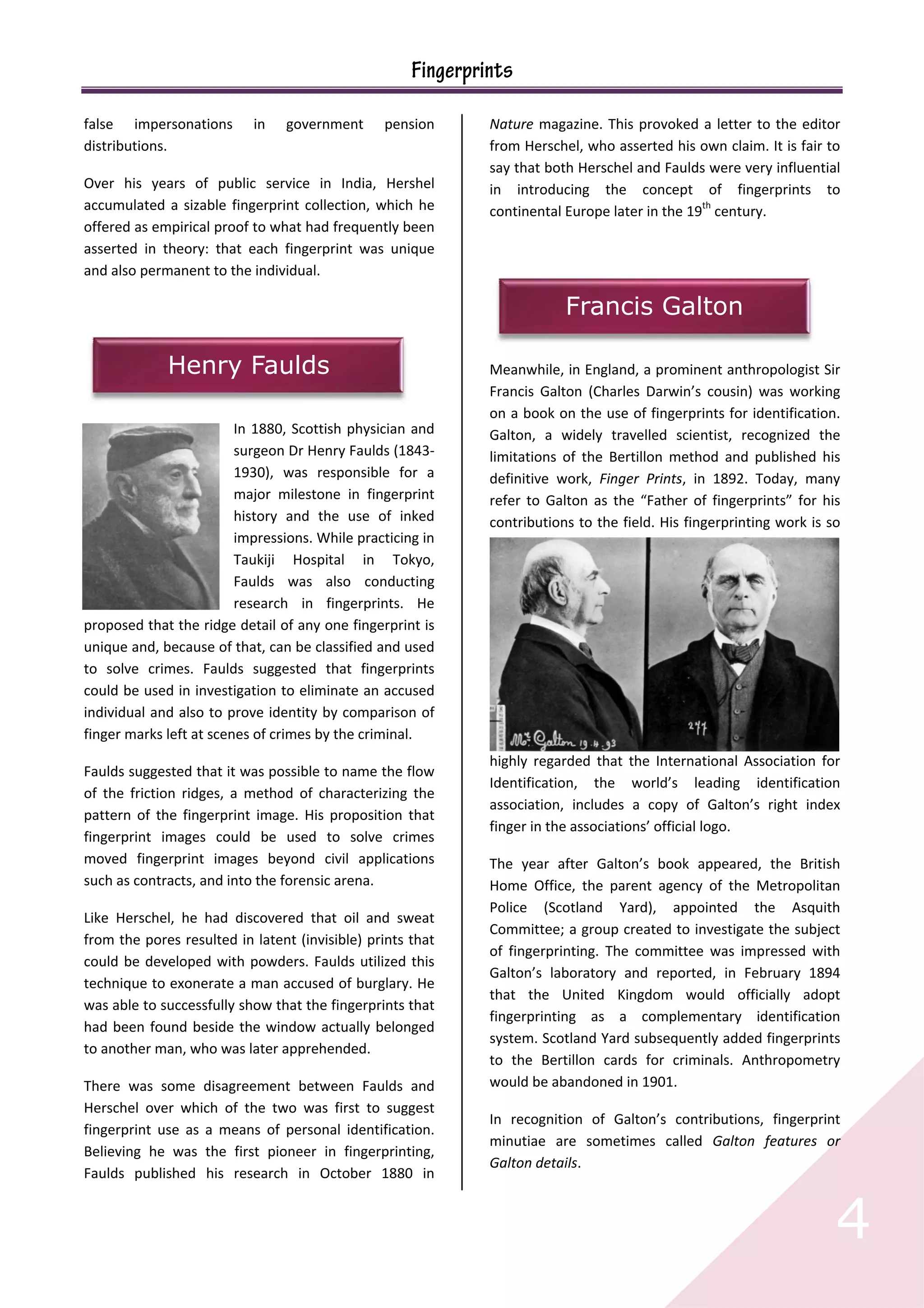 History of Fingerprints | PDF