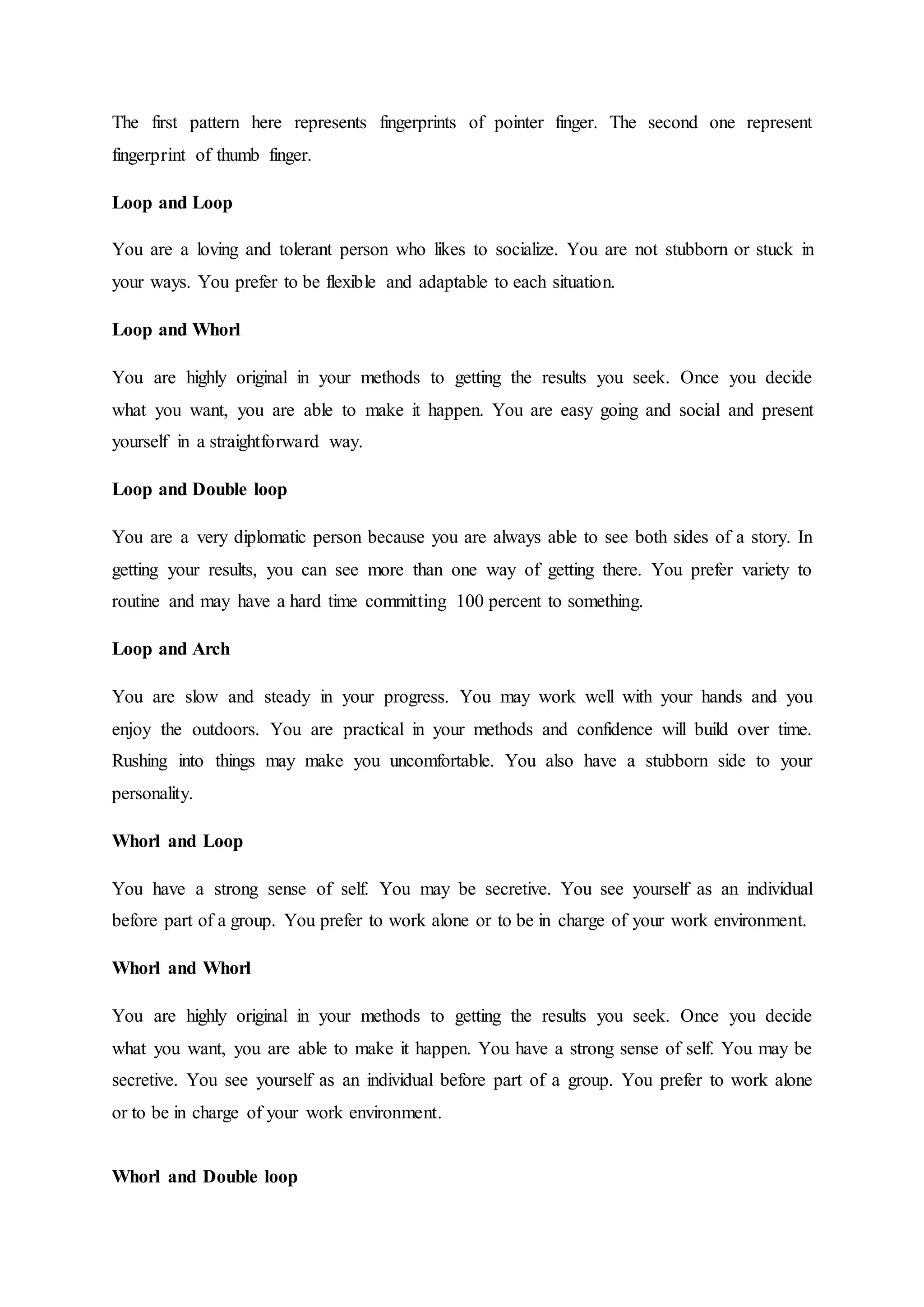 Basic Fingerprints Classification And Analysis | DOCX