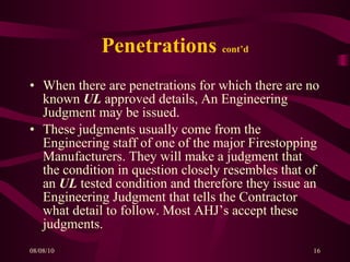 History of Firestopping | PPT