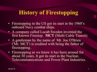 History of Firestopping | PPT