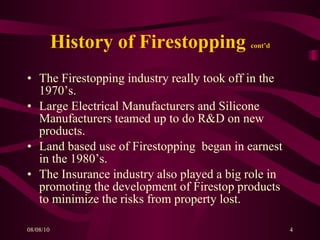 History of Firestopping | PPT