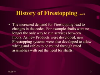 History of Firestopping | PPT
