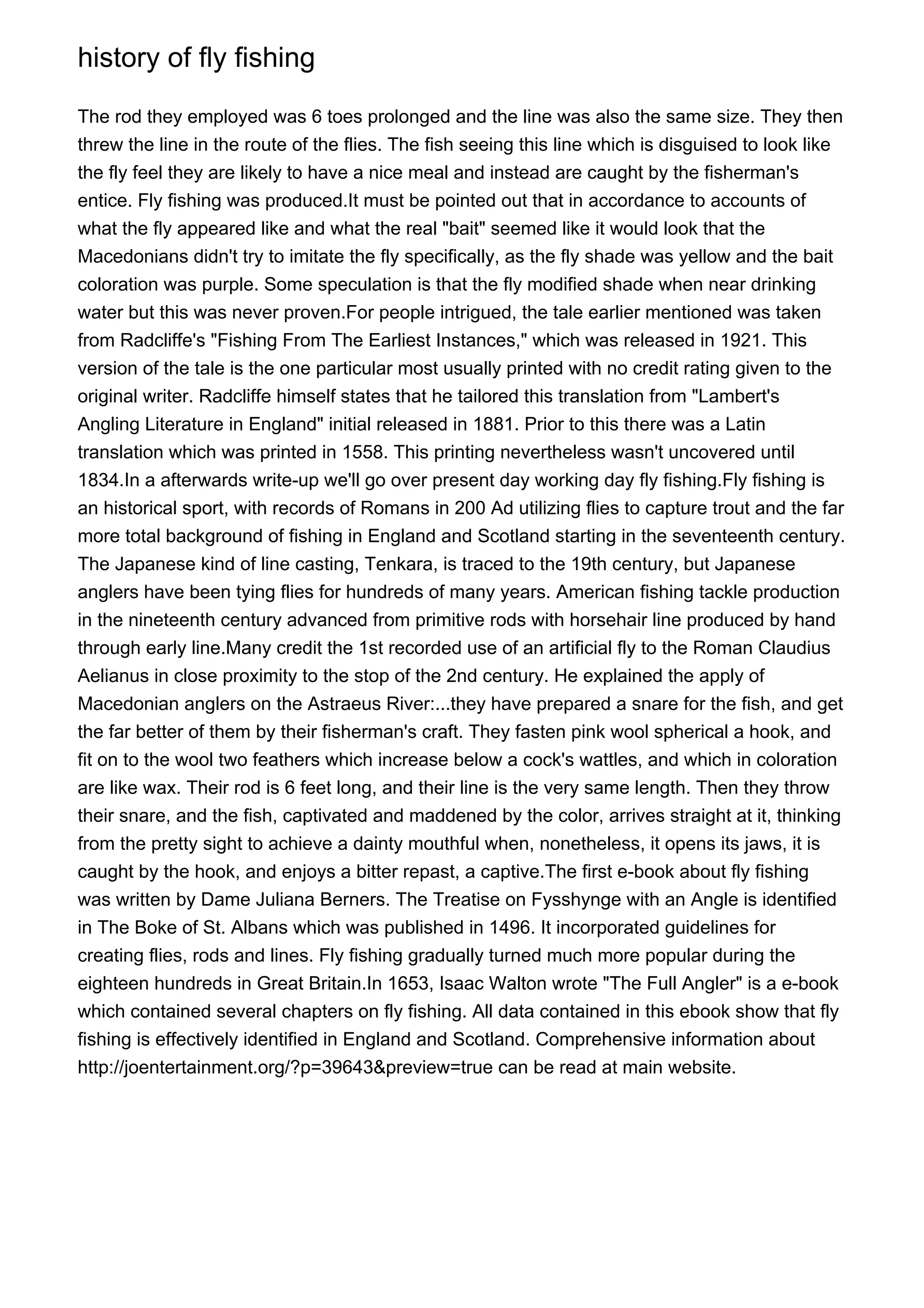 history of fly fishing | PDF