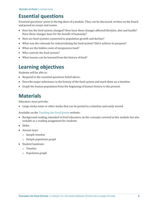 History of food-lesson | PDF