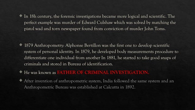 HISTORY OF FORENSIC SCIENCE in forensic nursing | PPTX