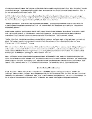 History of futsal | DOCX