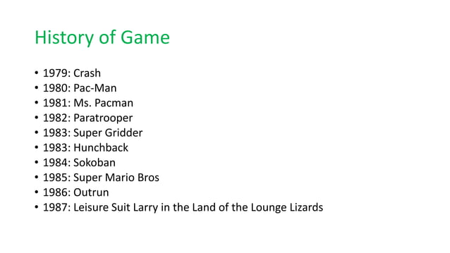 History of game evolution | PPT