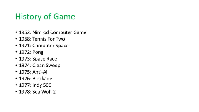 History of game evolution | PPT