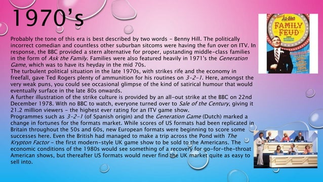 History of gameshows | PPTX | History | Genres