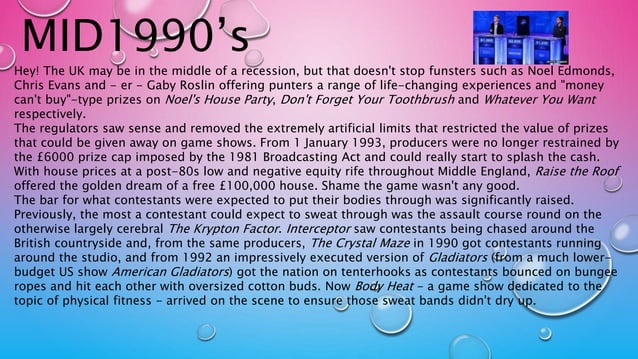 History of gameshows | PPTX | History | Genres