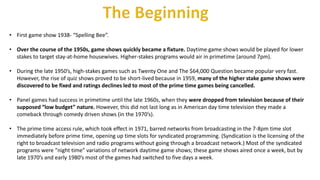 History of game shows | PPTX | History | Genres