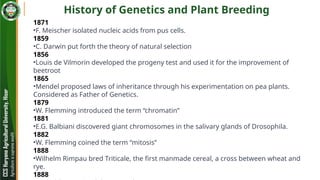 History of Genetics in relation to plant breeding.pptx | Genetics | Science