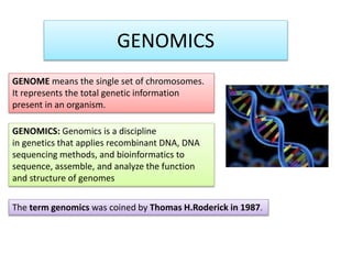 History of Genomics | PPTX