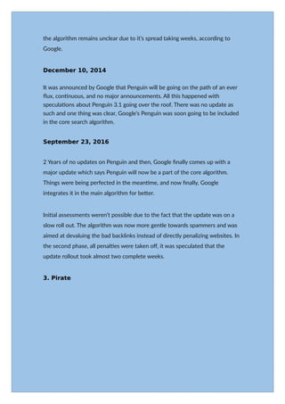 History of google algorithm updates - From SEO perspective | PDF