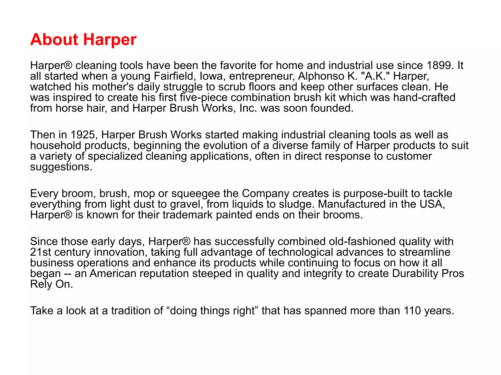 History of Harper Brush | PPTX