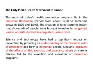 History of Health Education and Health Promotion | PPTX