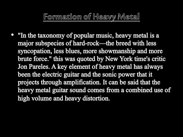 History of heavy metal music | PPTX