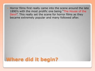 History of horror | PPT