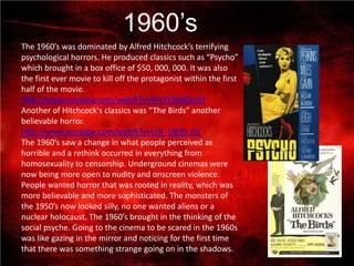 History of Horror- 1890's-2000's | PPT