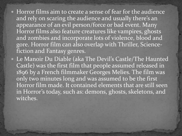 History of Horror Genre | PPT