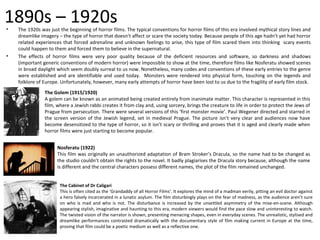 History of Horror | PPT