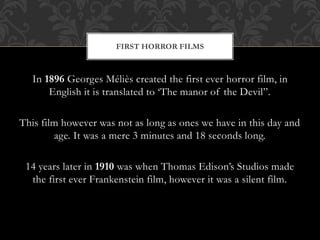 History of Horror | PPTX