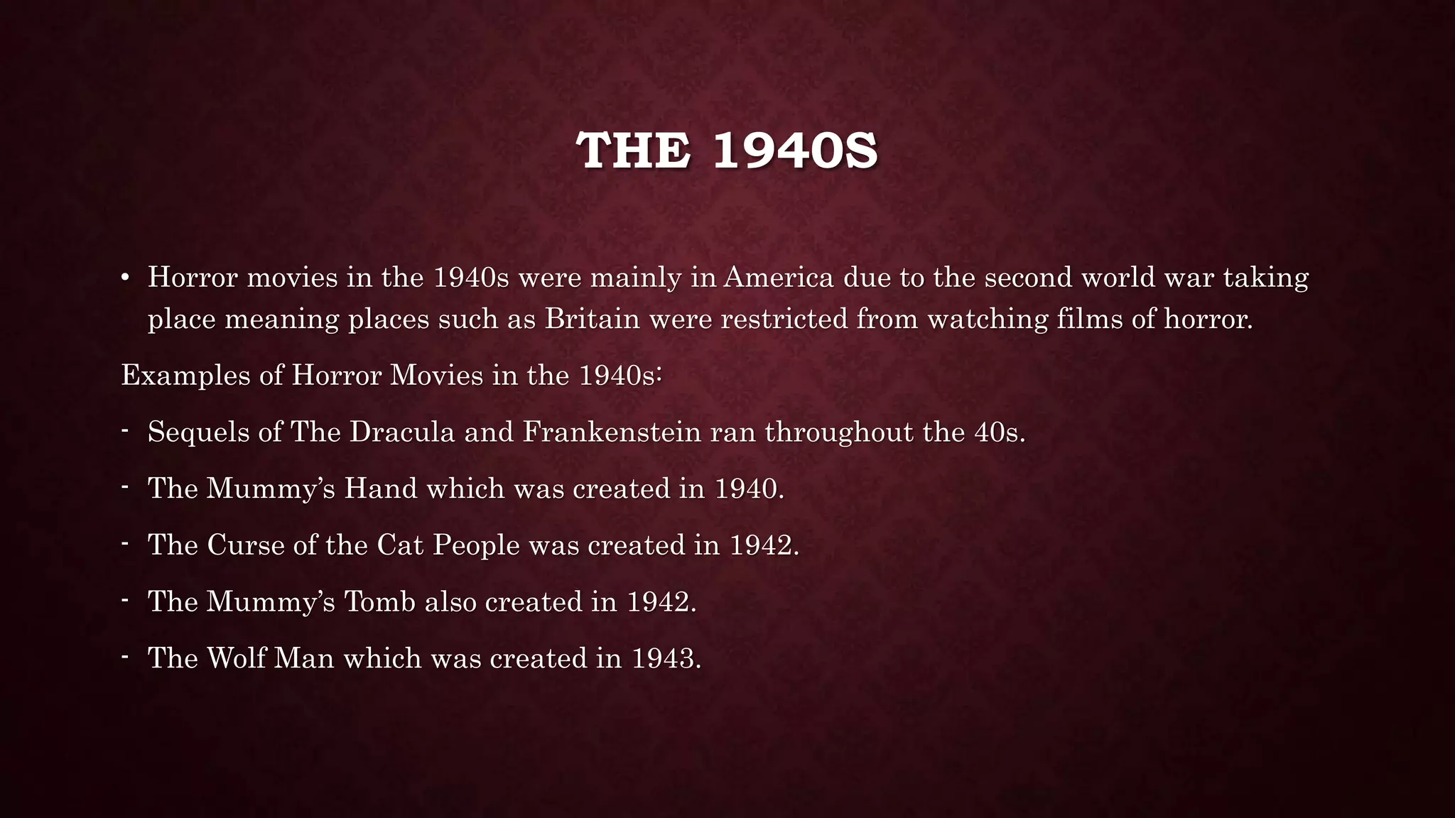 History of horror | PPT